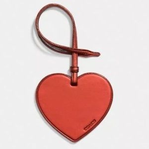 Coach | Accessories | Coach Nwt Red Metallic Love Heart Bag Charm ...